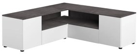 Šedo-bílý TV stolek v dekoru betonu 130x46 cm Angle – TemaHome