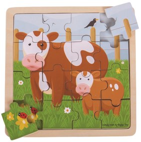 Bigjigs Toys puzzle - Kravička s telátkem