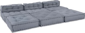 Modulová pohovka Textil Šedá 210 x 140 x 56 cm 3315094