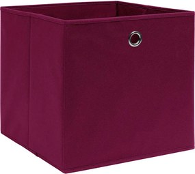Úložné boxy 4 ks tmavě červené 32 x 32 x 32 cm textil 288341