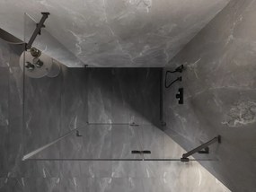 Mexen Lunar, výklopný sprchový kout pravý 80 x 90 cm, 8mm čiré sklo, grafitový profil, 834-080-090-95-00-P