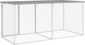 Klec pro kuřata se střechou světle šedá 203 x 98 x 90 cm pozinkovaná ocel 3189054