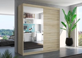 Šatní skříň s posuvnými dveřmi Viki - 200 cm Barva: dub Sonoma