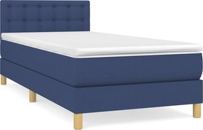 vidaXL Box spring postel s matrací 100 x 200 cm textil [3140919] Barva: Modrá