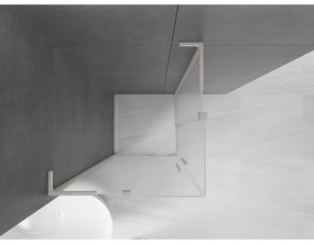Mexen Velar L Duo, sprchový kout s posuvnými dveřmi 100 x 100 cm, 8mm sklo námraza, broušená ocel, 871-100-100-02-33-97