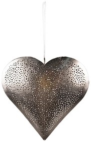 Stříbrné antik závěsné kovové srdce - 20*4*20 cm