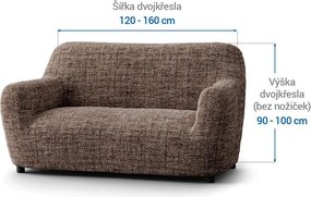 Bielastické potahy VITTORIA hnědá dvojkřeslo (š. 120 - 160 cm)
