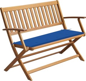 vidaXL Zahradní lavice s poduškou 120 cm masivní akáciové dřevo [3064243] Barva: Královská modř