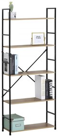 Autronic Regál VERSA III — černá/ dekor dub