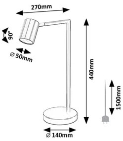 Rabalux 73029 - Stolní lampa KARTER 1xGU10/5W/230V černá