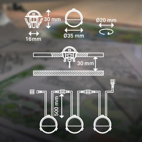 BRI 3923034 CONNECT TO SHINE prodlužovací sada Teak 3ks LED zapuštěných svítidel do země, IP65 - BRILONER