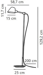 Nordlux 2020464003 Stay, černá stojací lampa 1xE27 s vypínačem, výška 130cm