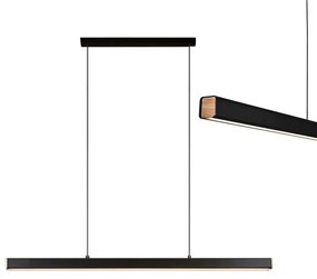 Toolight Toolight, LED závěsné svítidlo 80cm, 15W, APP1447-CP, černá matná, OSW-02391