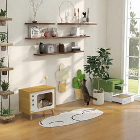 Škrabadla pro kočky nástěnná, design kaktus, zelená+bílá D30-763V00MX