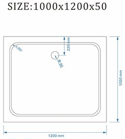 BPS-koupelny Obdélníkový sprchový kout HYD-OK03D 120x100 černý/transparent + vanička HYD-OSV-ST06C bílá