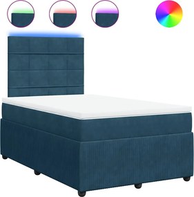 Box spring postel s matrací modrá 120 x 190 cm samet 3294590