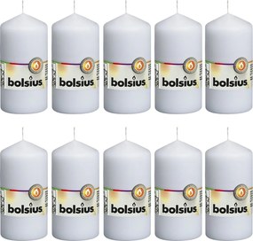 Bolsius Válcové svíčky 10 ks 120 x 58 mm [428077] Barva: Bílá