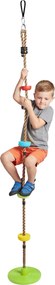 AIYAPLAY Ninja Line dětská slackline s houpačkou a stupínky — 3–8 let, zelená | Aosom