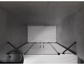 Mexen Velar Duo, posuvné sprchové dveře do otvoru 160 cm, 8mm šedé sklo, černá matná, 871-160-000-42-70