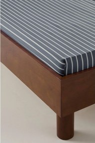 Bílé/modré napínací prostěradlo z bio bavlny 90x200 cm Sima – Jotex