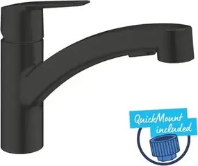Grohe QuickFix Start - Dřezová baterie s výsuvnou sprškou matná černá