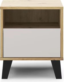 Noční stolek Borg 1s dub artisan / kašmír