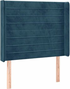 Box spring postel s matrací a LED tmavě modrá 100x200 cm samet 3139611