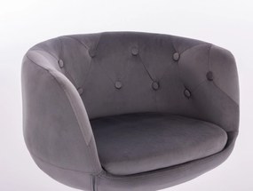 LuxuryForm Barová židle MONTANA VELUR na stříbrném talíři - šedá