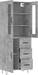 Skříň highboard betonově šedá 69,5x34x180 cm kompozitní dřevo 3198693