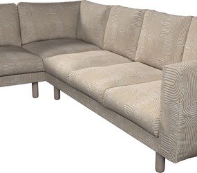 Potah na pohovku IKEA Norsborg rohová 5-místná barva béžová látka pletený vzor, vzorované