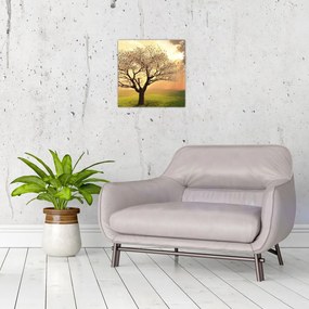 Obraz stromu na louce (30x30 cm)
