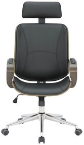 Kancelářská židle Lindsell - ohýbané dřevo a umělá kůže | šedá a černá
