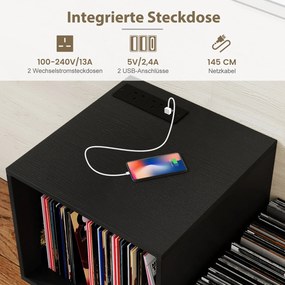 Costway Odkládací stolek s nabíjecí stanicí otočný stojan s přepážkami