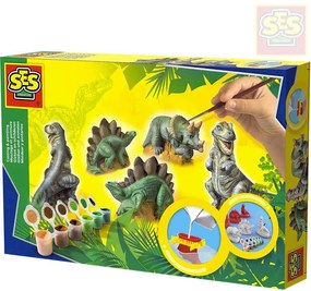 SES CREATIVE Sádroví dinosauři kreativní set k odlévání z gumové formy 01406