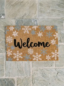 Sinsay - Rohožka s nápisem Welcome - hnědá