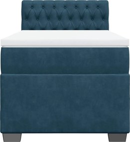 Box spring postel s matrací tmavě modrá 80 x 200 cm samet 3286172