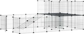 36panelová ohrádka pro zvířata s dvířky černá 175 x 105 x 70 cm ocel 3114062