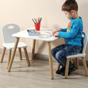 Sada dětského nábytku: stůl + 2 židle, barva bílá, Kesper