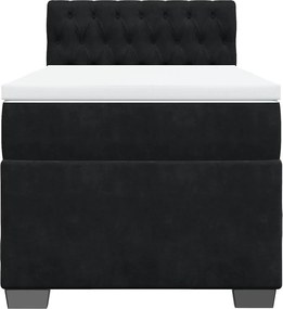 Box spring postel s matrací černá Single samet 3288773