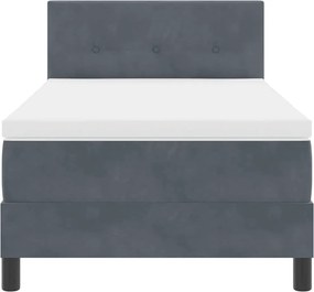 Postel s boxspringem s čelo Tmavě šedá 90 x 200 cm samet 3339147