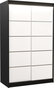 ADRK Furniture Posuvná skříň s LED osvětlením BENISSO 120 ADRK-SW-BEN-BW-120+L