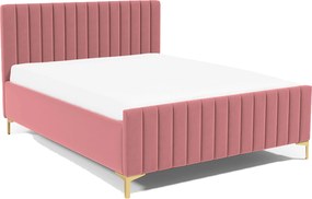 Eka Čalouněná postel SUTRA+ 160x200 cm Barva látky Trinity: Tmavě růžová (Trinity 2323), Úložný prostor: S dřevěným rámem úložného prostoru
