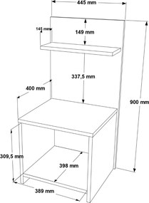 PS1-GP Otevřený noční stolek PLUS 1, beton/bronz