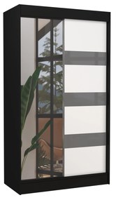 Posuvná skříň se zrcadlem a lacobel TOURA Šířka: 150, Hlavní barva: Sonoma, Další barva: Čoko Lacobel