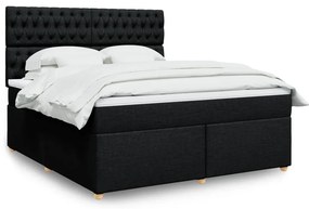 Box spring postel s matrací černá 180x200 cm textil 3291368