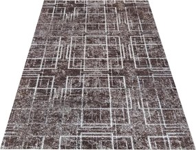 DY Hnědý koberec s bílými linkami Panamero 09 Rozměr: 60x100 cm