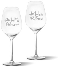 Sablio Skleničky na víno Princ a princess: 2 x 49 cl