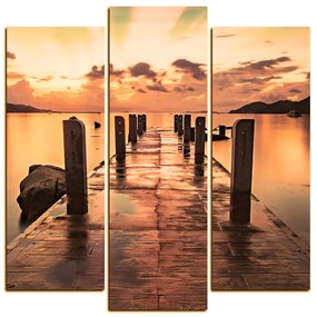 Obraz na plátně - Krásný západ slunce nad jezerem - čtverec 3164FC (105x105 cm)