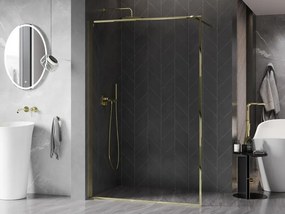 Mexen Kioto-F sprchová stěna Walk-in s rámem 100 x 202 cm, transparentní 8 mm, zlatá - 800-100-104-50-00