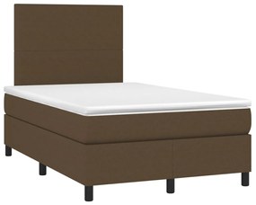 vidaXL Box spring postel s matrací tmavě hnědá 120x190 cm textil